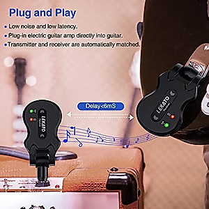 LEKATO 5.8Ghz Wireless Guitar System 4 Channels Audio Digital Guitar Transmitter Receiver