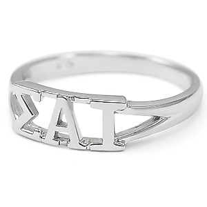 The Collegiate Standard Sigma Alpha Iota Music Fraternity Sterling Silver Sorority Ring with Greek letters