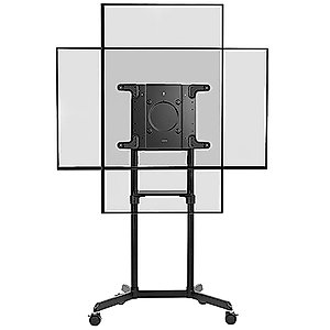 VIVO Mobile Premium TV Cart for 32 to 88 inch Screens up to 154 lbs, Samsung Digital Flipchart, Microsoft Surface Hub 2S, Portrait to Landscape, Shelf, Wheels, Max VESA 600x400, Black, STAND-TV02PB