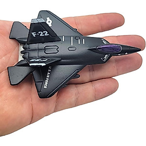 🛦 Die Cast Metal 4.5" Stealth Bomber Jets with Pullback Action. B2 Bomber, SR-71 Blackbird, F-117 Nighthawk, F/A-22 Raptor 4Set
