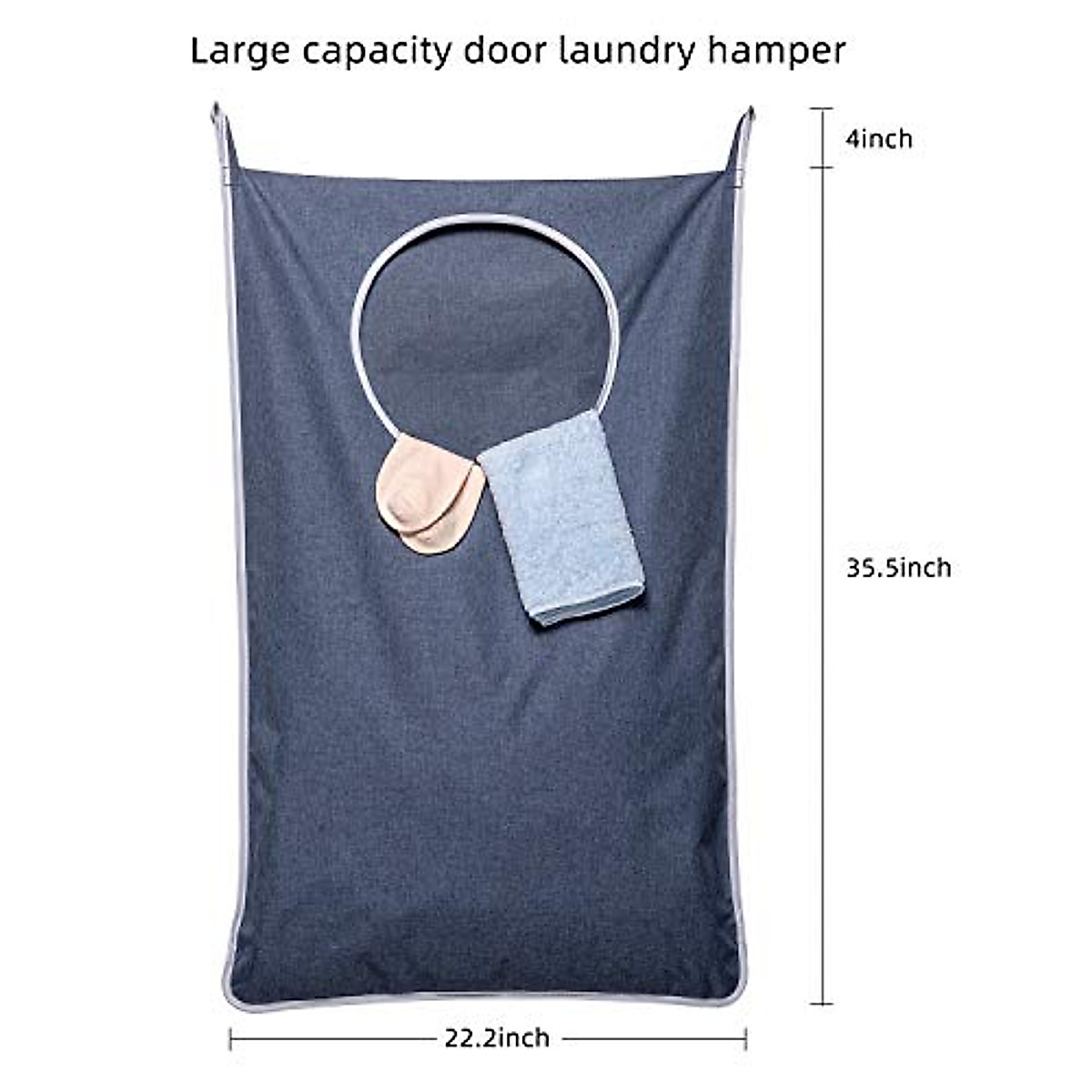 SAVERHO Large Hanging Laundry Hamper Bag, Waterproof Door Laundry Hamper for Dirty Clothes Larg Size 35X22inch Hanging Laundry Bag(Blue-2Pack)
