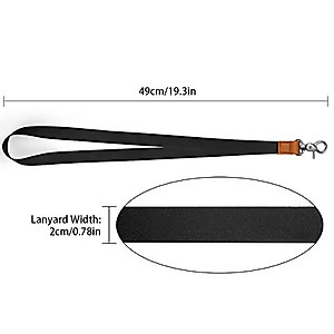 AZEAM Lanyard,Black Lanyard for Keys Keychain Lanyard Holder with Metal Clasp, ID Badges Cool Lanyard for Men Women, Long Neck Teacher Lanyard for Card Holder Car Keys, Wallet, Key Chain