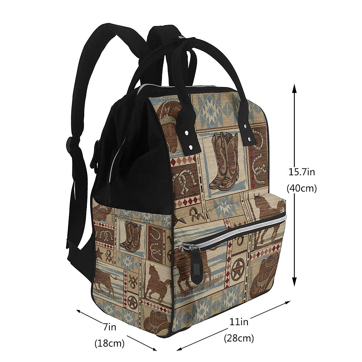Diaper Bag Western Rodeo Area Large Capacity Nappy Bag Backpack for Baby Care Tote Bags Travel Backpack for Mom and Dad