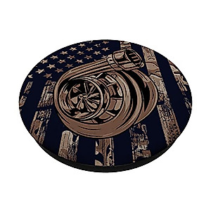Camo American Flag Turbo - For Car Tuning Lover PopSockets Swappable PopGrip