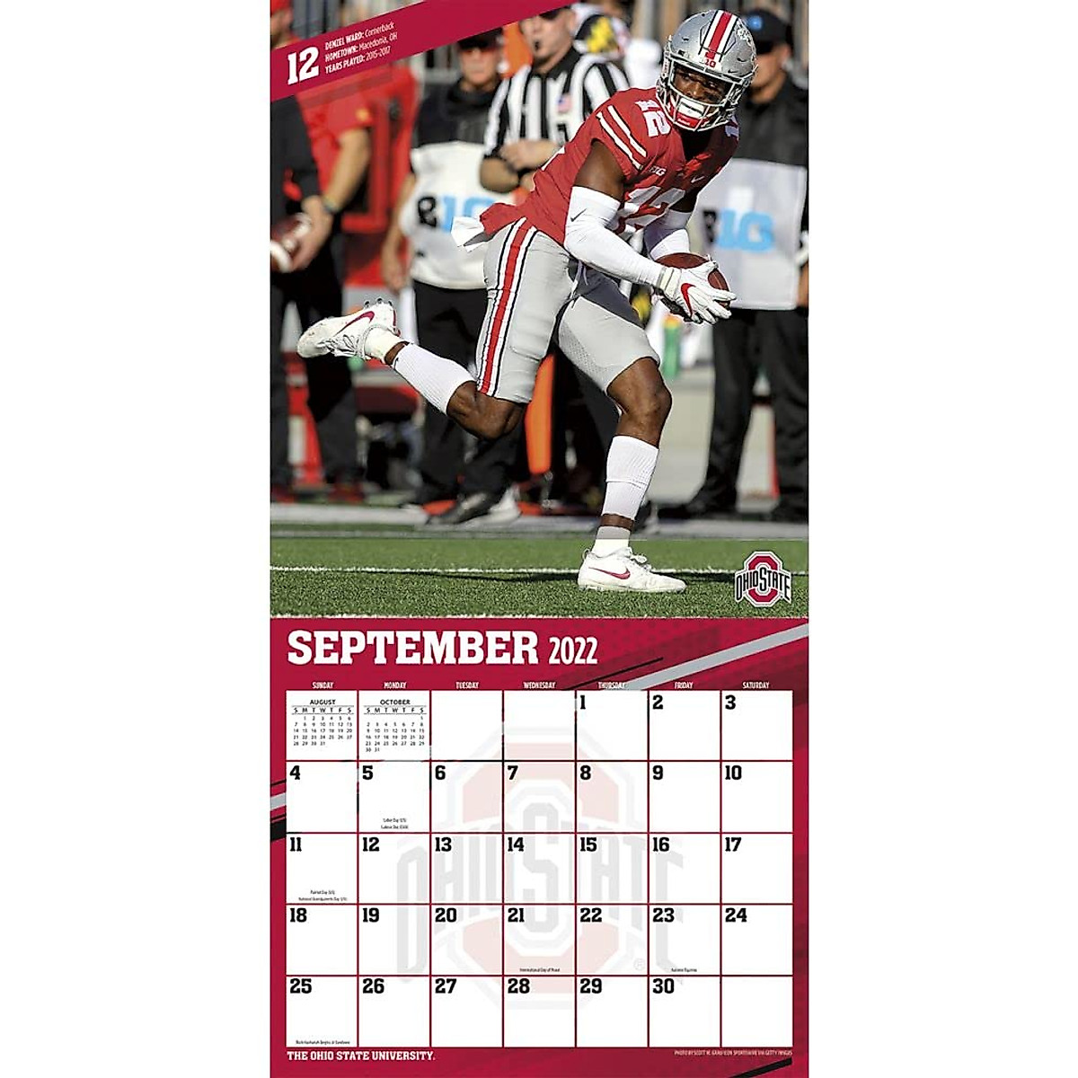 Ohio State Buckeyes 2023 12x12 Team Wall Calendar