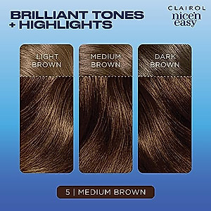 Clairol Nice'n Easy Permanent Hair Dye, 5 Medium Brown Hair Color, Pack of 1
