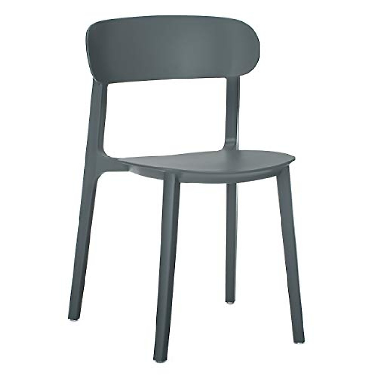 CozyBlock 4 x Campus Series Side Chairs, Mid-Century Modern Dining Chair, Stackable Chair, Great for Indoor and Outdoor (Dark Grey)