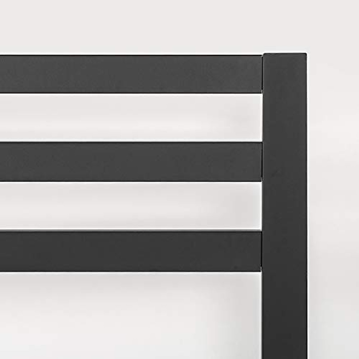 Mellow 10 inch Heavy Duty Metal Platform Bed W/Headboard/Wooden Slat Support/Mattress Foundation (No Box Spring Needed), King, Black