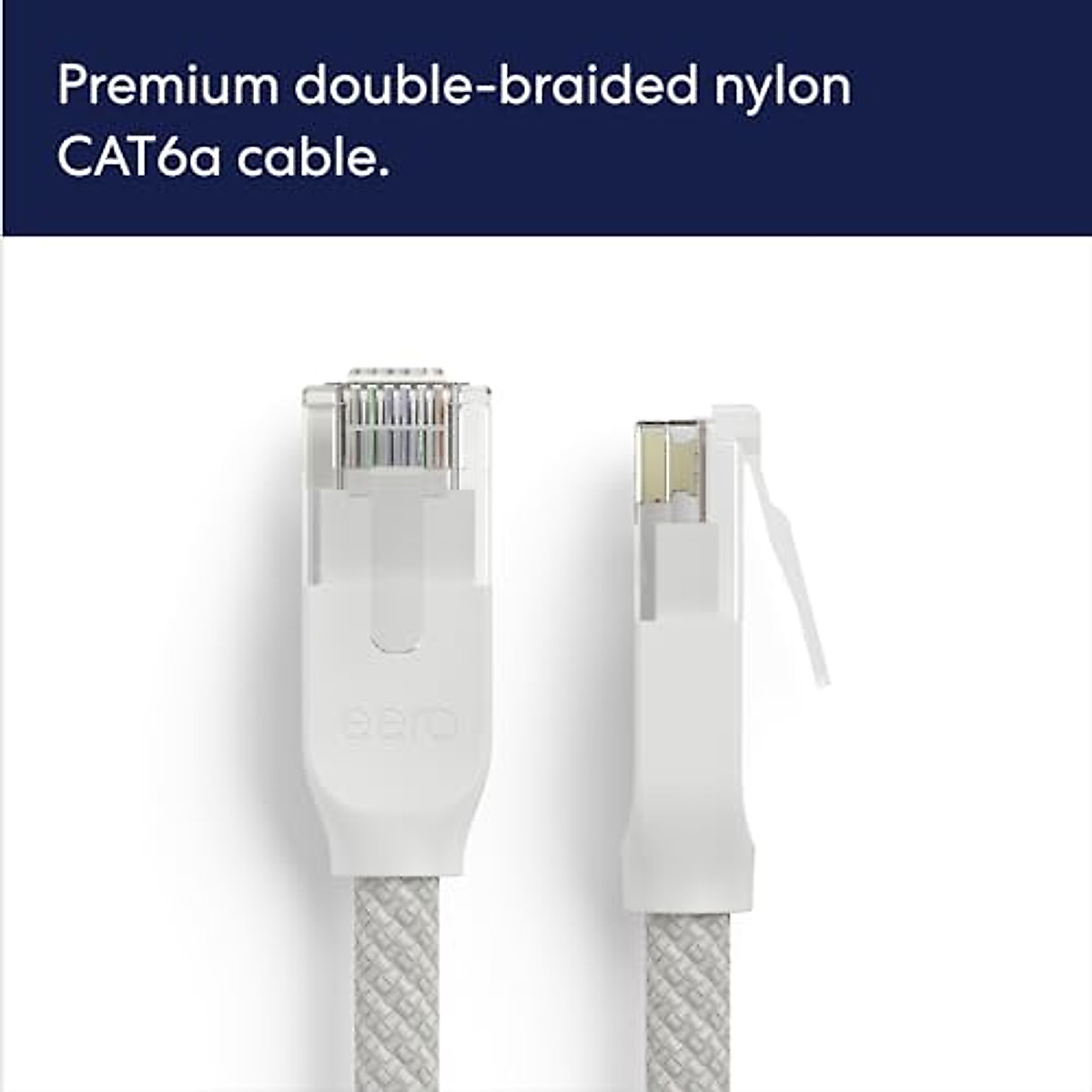 Amazon eero CAT6a Ethernet cable - Supports 10 gigabit+ speeds, 1 foot, 1-pack, Arctic White