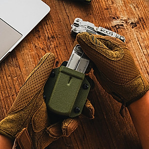 TACTICAL GEEK TX3 Multi-Tool Sheath, Multi Tool Holster, Thickness Adjustable Multi-Tool Holder with Back Clip for Belt, Multi-Tool not Included(Green)