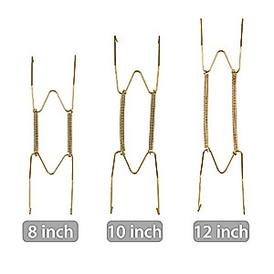 EEEKit Dish Display Plate Hangers, 10-Pack 10 Inch Wall Plate Spring Hook Holder Hanging Wire for The Wall Home Decoration Accessory 8/10/12Inch