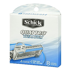 Schick Quattro Titanium Razor Blade Refills for Men - 8 Count