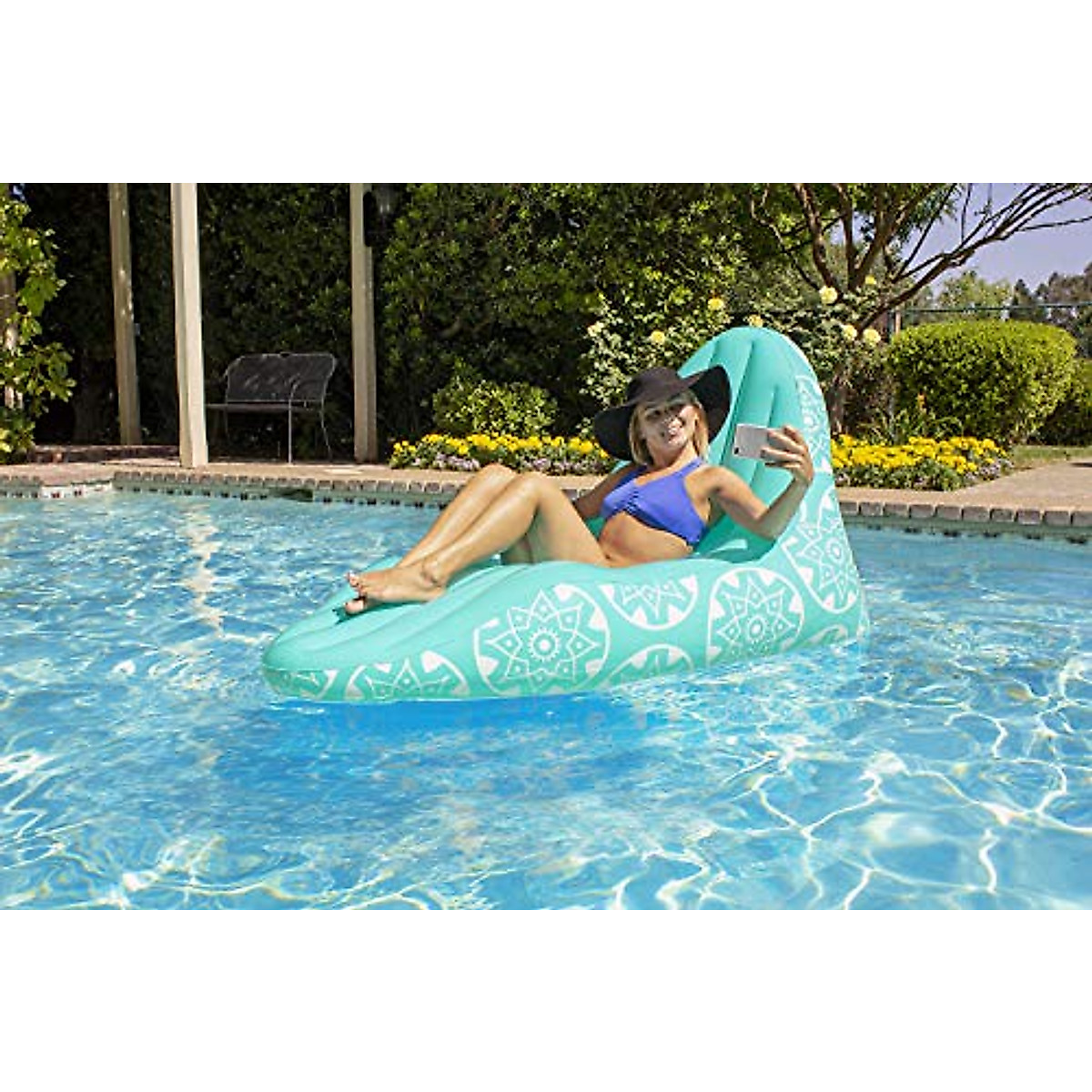 Poolmaster 85551 Imperial Lounge Deluxe Swimming Pool Float & Patio Furniture Multicolor