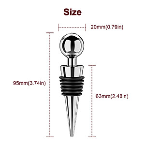 BETTFOR Wine Stoppers for Wine Bottles 3Pcs Vacuum Wine Bottle Stopper with Silicone Reusable Wine Corks, Leak proof Keep Fresh Suitable for Standard (Silver, 3 Pack)