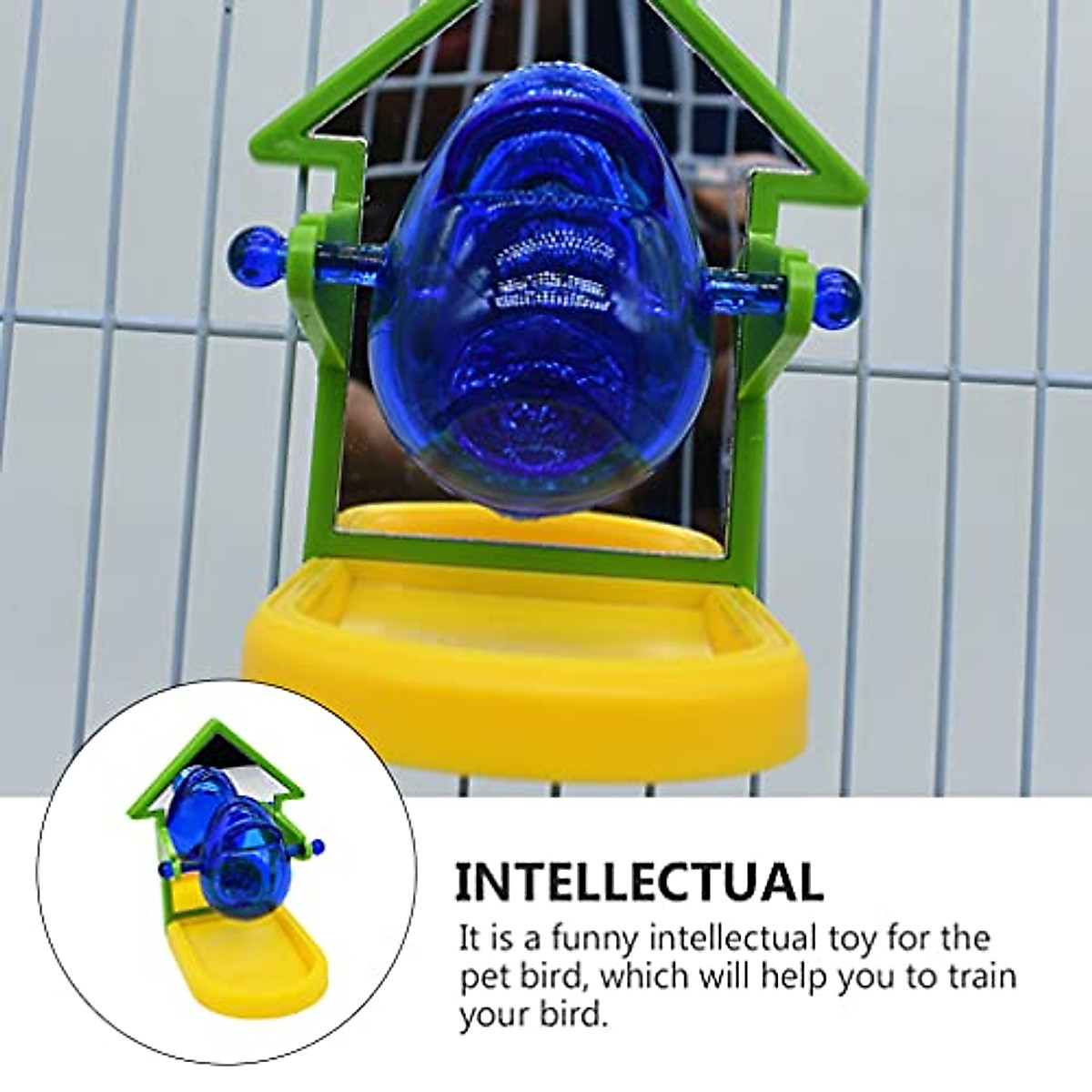balacoo Parrot Food Feeder Plastic Bird Food Dispenser Fixable Parrot Food Bowl Feeding Coop Cup Bird Intelligence Training Interactive Toy for Parakeet Conure Cockatiel Random Color