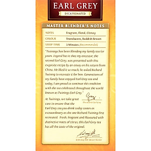 Twinings Earl Grey Decaf Black Tea - Refreshing Earl Grey Decaffeinated Tea Bags with the Flavor of Bergamot and Citrus, Individually Wrapped Decaf Tea Bags, 20 Count