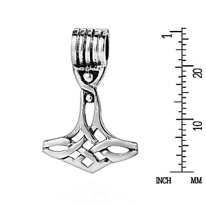 AeraVida Celtic Knot Thor's Norse Hammer Mjolnir .925 Sterling Silver Pendant