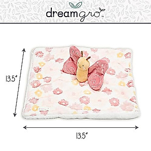 DREAMGRO Soft Baby Lovey Security Blanket - 12x12x4 Inch Unisex Lovie Baby Gifts for Newborn Boys and Girls Baby Snuggle Toy Baby (Butterfly)