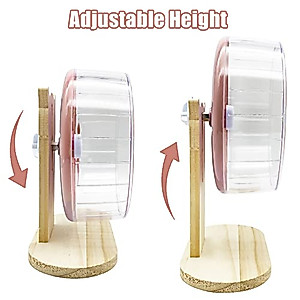 Hamster Silent Exercise Wheel Quiet Spinning Candy-Color Running Wheels with Height-Adjustable Stand for Hamster Gerbils Dwarf Hamster Mice Rat Teddy Hamster
