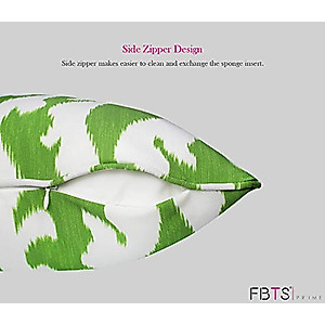 Outdoor Waterproof Decorative Seat Cushions Set for Patio Furniture, 20x20 Inch Fade Resistant Tufted Chair Cushions and Patio Garden Throw Pillows with Inserts for Couch Bed Sofa, Paisley Green