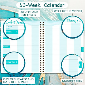 Teacher Planner 2024-2025 - July 2024-June 2025, Teacher Lesson Planner 2024-2025, 8'' × 10'', Lesson Planner Book for Teachers, Weekly Monthly Planner with Printed Monthly Tabs, Inspirational Quotes