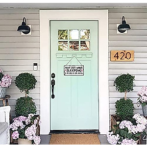 Night Shift Worker Sleeping Do Not Knock Or Ring The Bell Wall Decor Sign, Printed Wood Plaque Sign Wall Hanging, Funny Day Sleeper Sign, Decor Wall Art Sign 12" x 6"