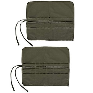 2Pcs Canvas Paint Brush Holder Gouache Oil Pen Storage Bag Roll Pen Case Artist Painting Sketch Brushes Holder