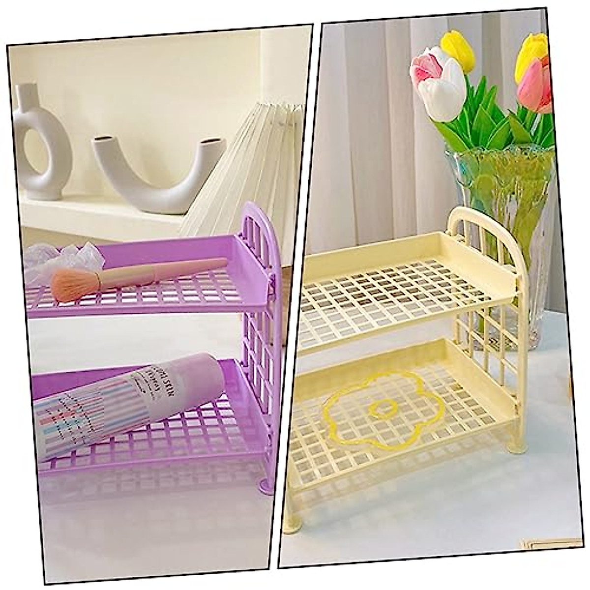 Cabilock 4Pcs Storage Rack freestanding Bathroom Counter Shelf Bathroom Organizer countertop Hair Product Organizer Shelves for cabinets Storage Holder Shelf Office Bookshelf Desk pp