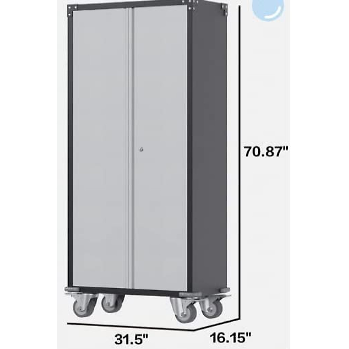 Garage Metal Storage Cabinet with Wheel for Home Garage/Adjustable Shelves, Lockable, Stiffener and Bumpers Design, Six Cabinets…
