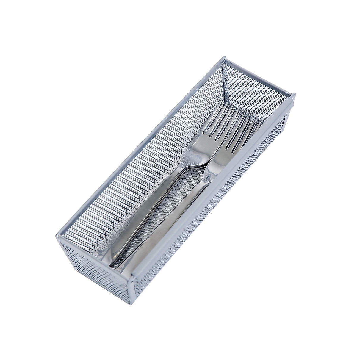 Smart Design Drawer Organizer - Set of 6 - Steel Metal Mesh - 12 x 3 Inch - Interlocking Arm Connection - Utensils, Flatware, Organization - Kitchen - Bronze