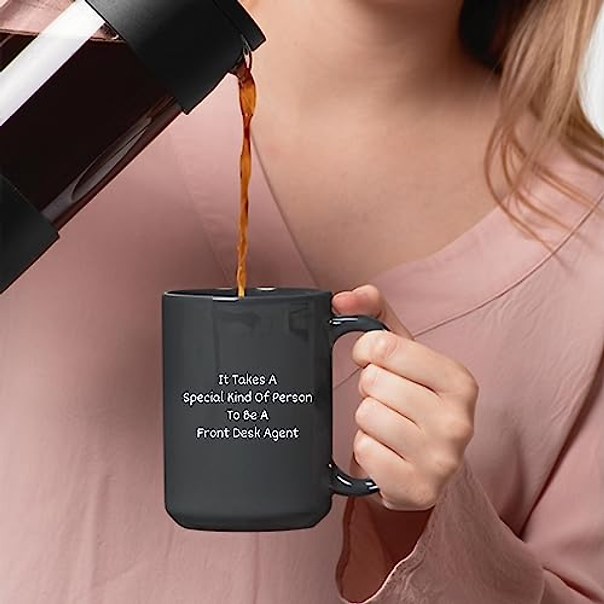 Special Person Gift for Front Desk Agent Receptionist Coworker Humor 11oz 15oz Black Coffee Mug