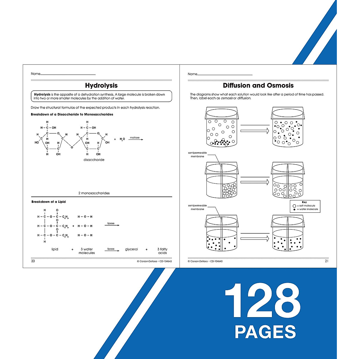 Carson Dellosa The 100 Series: Biology Workbook—Grades 6-12 Science, Matter, Atoms, Cells, Genetics, Elements, Bonds, Classroom or Homeschool Curriculum (128 pgs)