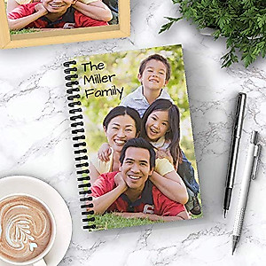Create Your Own Photo Upload Personalized Notebook/Journal, Laminated Soft Cover, 120 pages of your selected paper, lay flat wire-o spiral. Size: 8.5” x 11”. Made in the USA