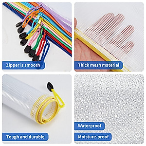 Sciluvi 20pcs Mesh Zipper Pouch, 5 Sizes Zipper Bags for School and Office Supplies, Durable Pouchesfor Organizing Storage, Puzzle Bags for Board Games Storage