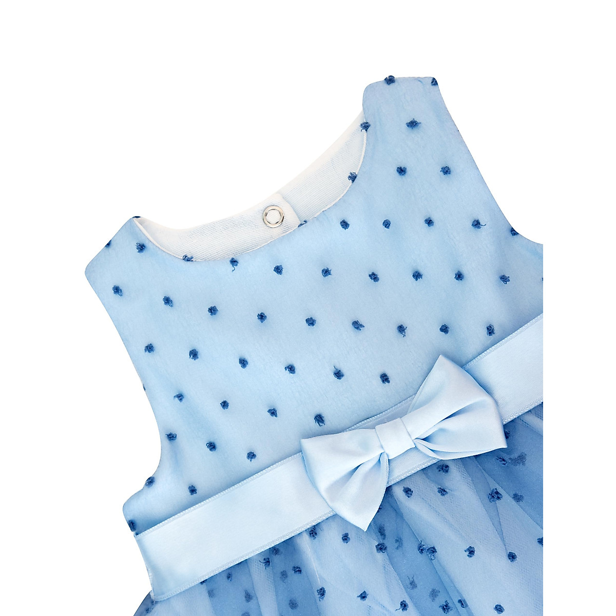 Lilax Baby Girl Lace Sleeveless Dot Tulle Dress Pageant 3 Piece Party Wedding Outfit (3-6 Months, Blue)