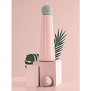 Insulated Water Bottle 25 Oz - Stainless Steel Aluminum metal Water Bottle, Cold for 24+ Hours, Hot for 12. Pink and Light Grey by Lund London