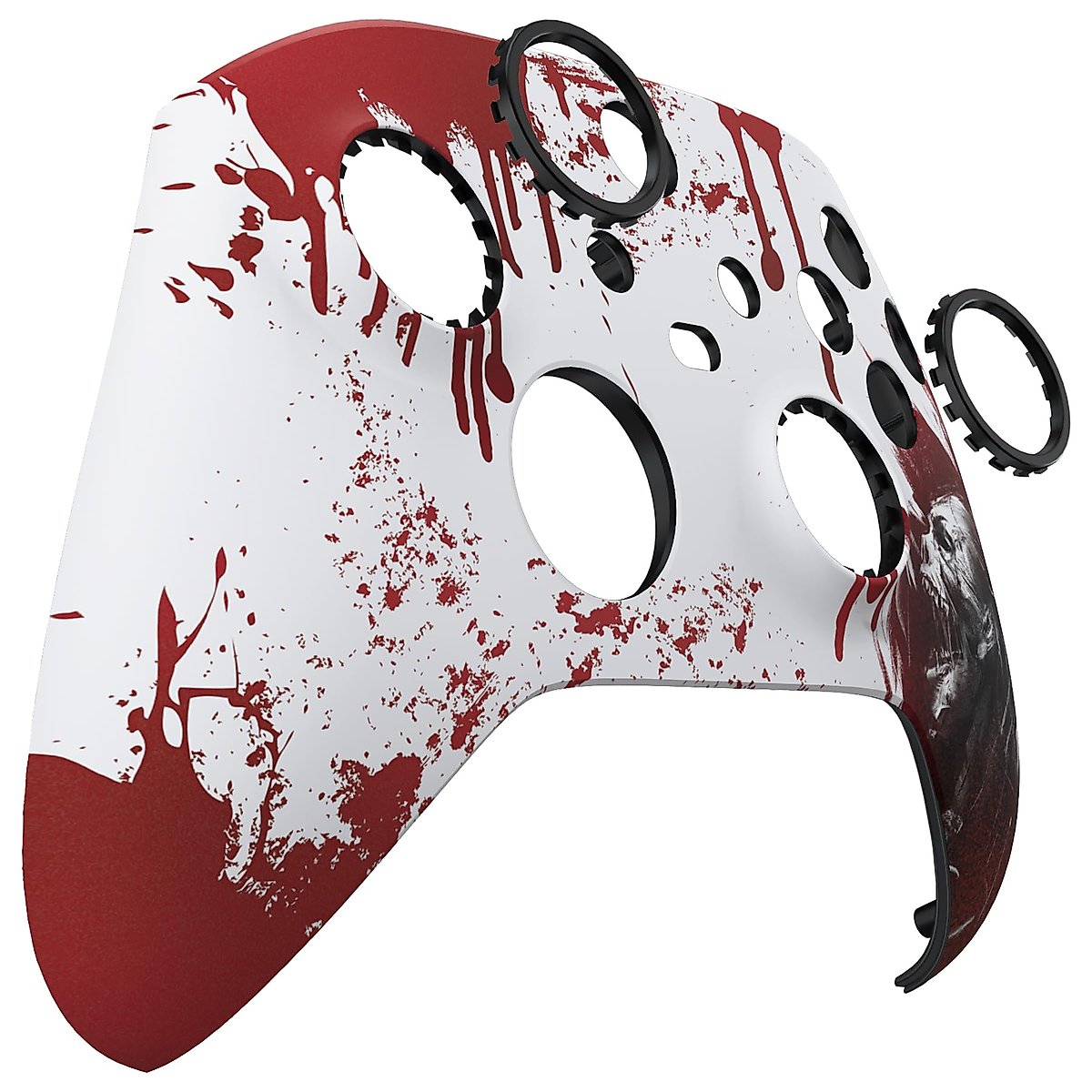 eXtremeRate ASR Version Custom Shell for Xbox Core Wireless Controller - Anti Sticks Rubbing Rings - Replacement Accessories Front Cover Faceplate for Xbox Series X & S Controller - Blue Flame