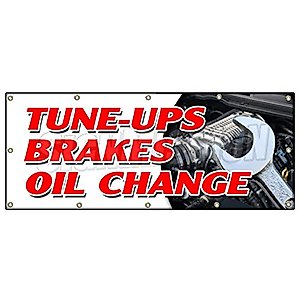 48"x120" Tune UPS Brakes Oil Change Banner Sign Cars a/c Brake Muffler tire tech