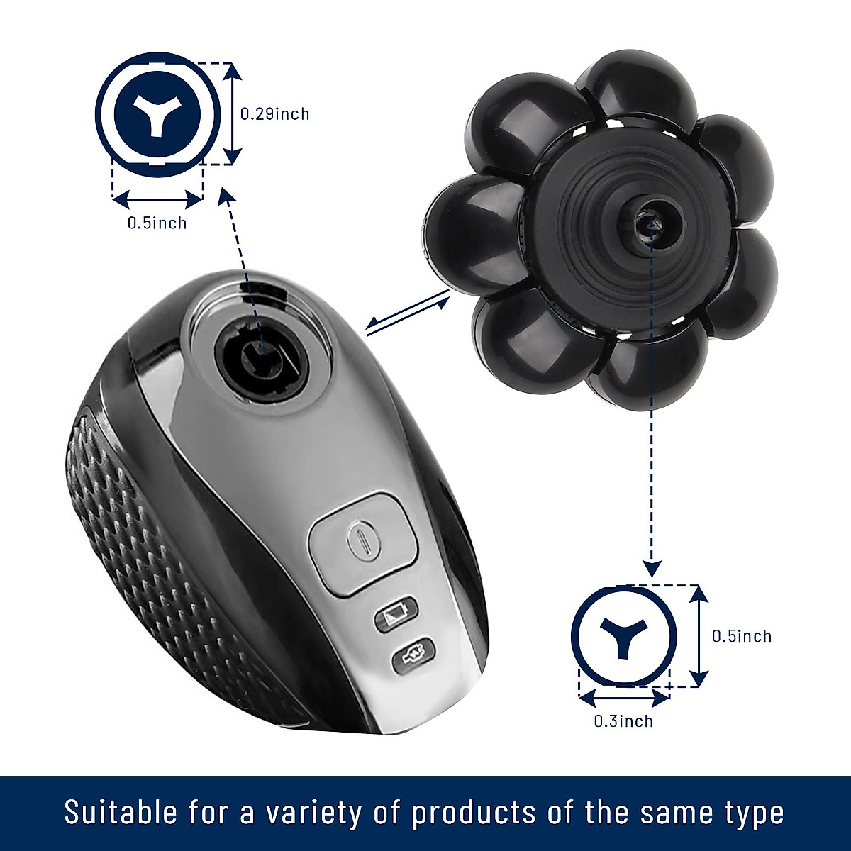 Bsotena 8D Upgrade 8 Heads Electric Shaver Bald Head Shaver Replacement Blades, 8 Heads Beard Cutter Replacement Blade Easy Install Electric Razor Shaver Head for Bald and Face Dt-002