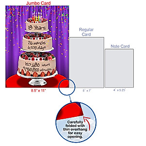 NobleWorks - 18th Milestone Birthday Card (8.5 x 11 Inch) - 18 Year Old Celebration, Stationery from All of Us - Year Time Count 18 J9404MBG-US