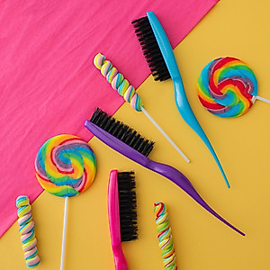 Cricket Amped Up Teasing Hair Brush - Adds Major Volume and Shine, Heat Resistant, Ideal for Slick Back, Updos & Detangling All Hair Types, with Ergonomic Handle and Sectioning Tip, Fuchsia