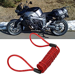 PVC Anti Theft Motorcycle Disc Brake Lock Reminder Coil Cable Warning Rope Red