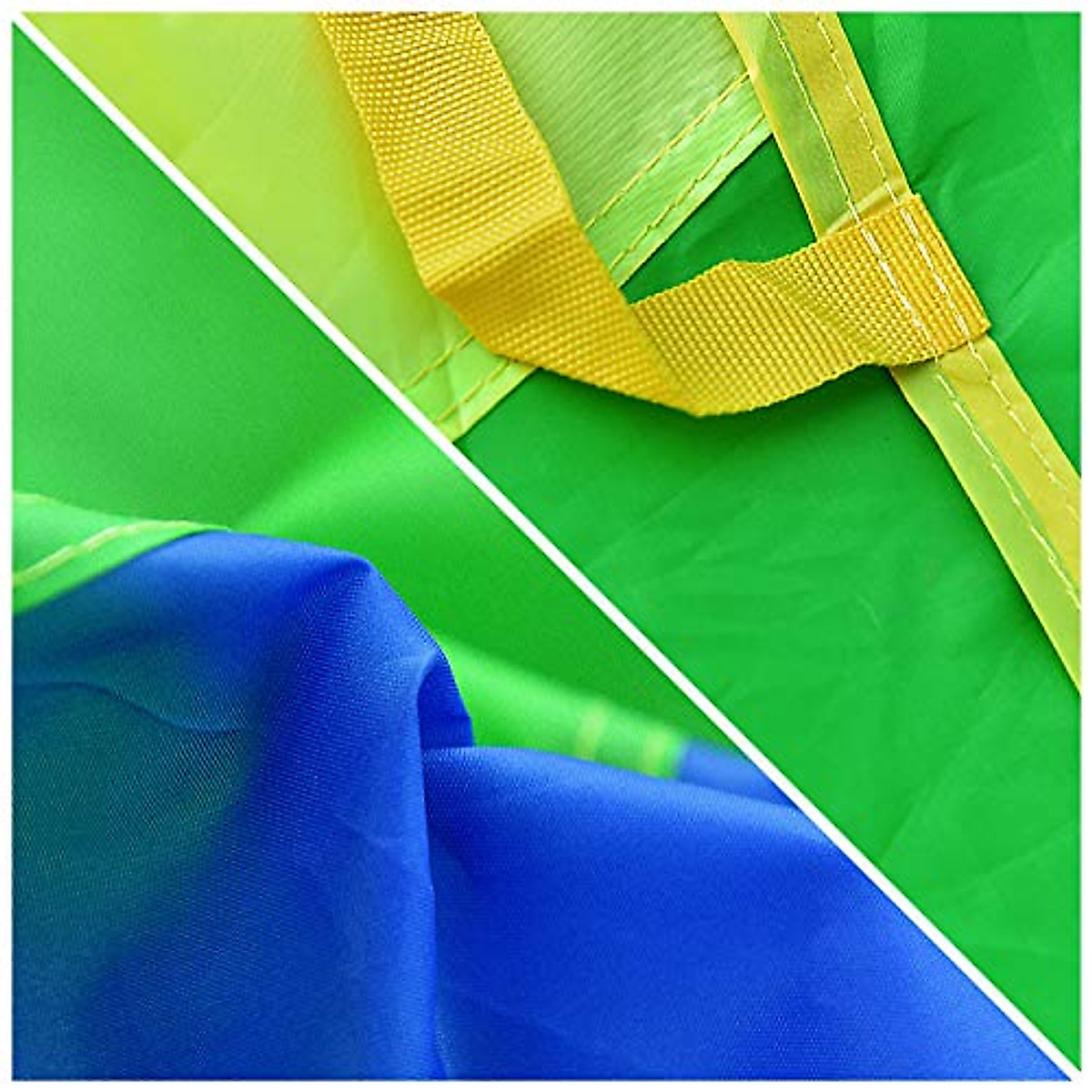Rettebovon Parachute for Kids with 12 Handles Multi-Purpose Waterproof 12ft Play Parachute Toy Games for Team Games,You Can Also Use it for Picnic Mat and Furniture Cover (12ft)