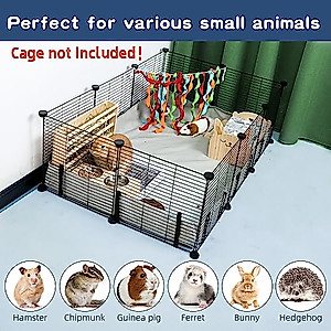 FHTONGE 36x24 Guinea Pig Cage Bottom Tarp for C&C Cage Panel, Waterproof Guinea Pig Cage Liner Base Washable Small Animal Cage Bedding for Hamster Chinchilla Hedgehog Ferret Rabbit Habitat(No Cage)