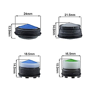 Hibbent 12 Pcs Faucet Aerator for Cache Aerators with 6 Pcs Cache Faucet Aerator Key Removal Wrench Tool, Cache Aerators Replacement Inserts for Sink M16.5 18.5 21.5 24 mm Tap Aerators Flow Restrictor