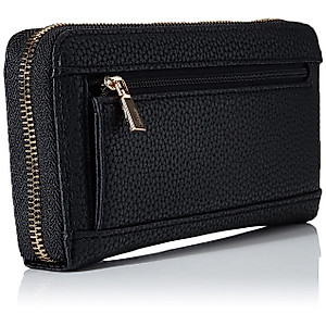 GUESS Womens Eco Brenton Large Zip Around wallet, Black, One Size US