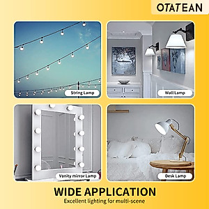 OTATEAN 1W Light Bulbs Equivalent 15 Watt 150LM Light Bulb Standard E26 Base Small Light Bulb for Light Strip, Vanity Mirror, Frosted, Daylight White 6000K (2 Pack)