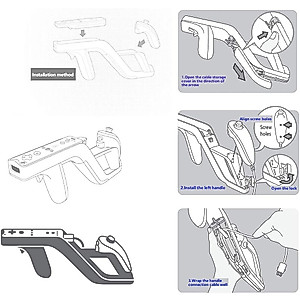 Arrocent Mario Kart Racing Wheel and Zapper Light Gun for Wii Wii U (Pack of 2, White)