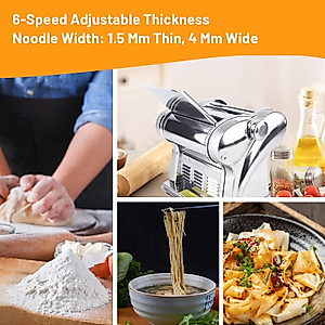 PIAOCAIYIN Dough Sheeter, Commercial Electric Dough Roller, 110V Stainless Steel Electric Noodle Making Pasta Maker, Electric Pasta Machine, Dough Sheeter Machine for Home Restaurant