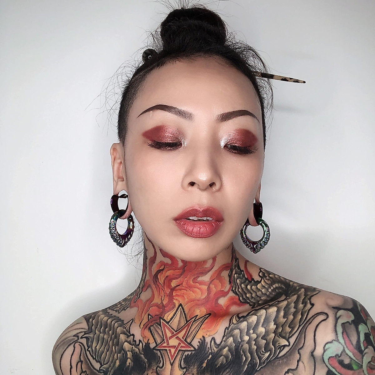 PUNKYOUTH Ear Hanger Weights for Stretched Ear Lobe Stainless Steel Ear Gauges 2g(6mm) Ear Plugs Tunnels Body Piercing Jewelry Kit